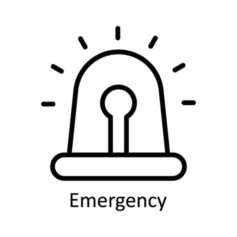 Emergency Vector Outline Icon Design Illustration Cyber Security Symbol On White Background Eps