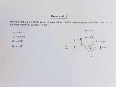 Solved Oor Home Work Determine The Q Point For The Circuit Chegg Com