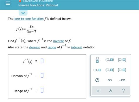 Solved Graphs And Functions Inverse Functions Rational