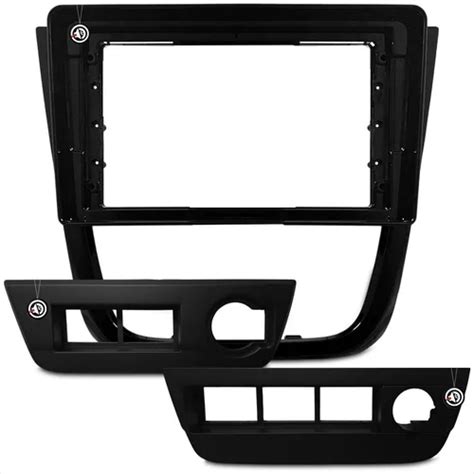 Moldura 2 Din 9 Polegadas 2 E 4 Botões Gol Saveiro Voyage G5 Cor Black Piano Frete Grátis