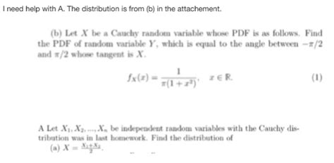 Solved Let X Be Cauchy Random Variable Whose Pdf Is As