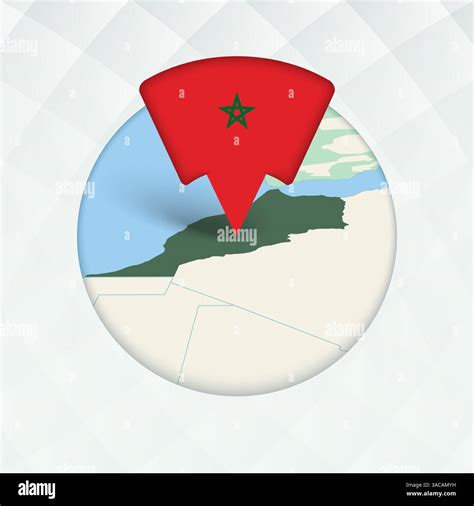 morocco map highlighted with flag marker flag pointer on geographic map stock vector image