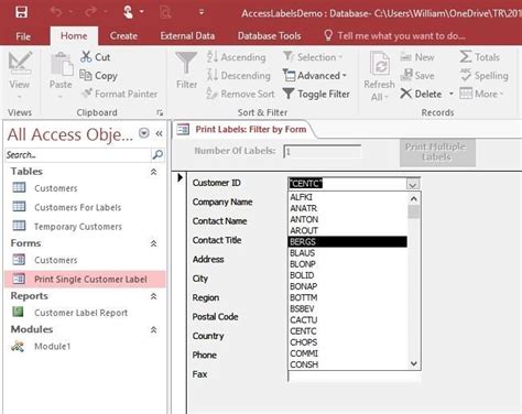 How To Print One Or More Labels For A Single Access Record TechRepublic