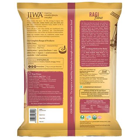 Buy Jiwa Organic Ragi Flour Millets Atta Gluten Free Chakki Ground For Cooing Baking Use
