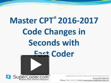 PPT Master CPT 2016 2017 Code Changes In Seconds With Fast Coder PowerPoint Presentation