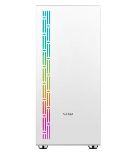 Case Sama 3703 With Argb Stripe Temper Glass White Th