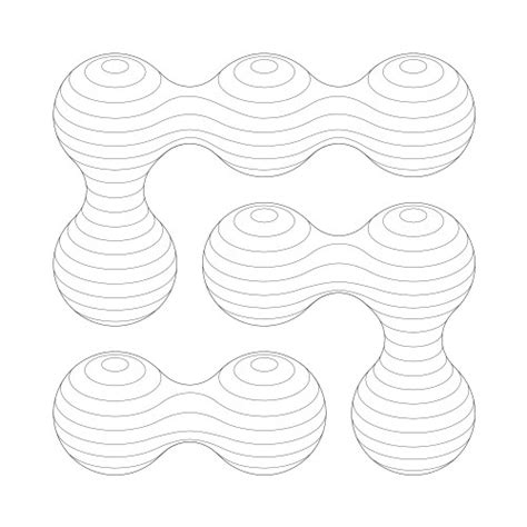 Diagonal Metaball Connected Circles Shape Vector Image