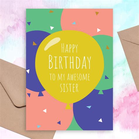 Birthday Cards For Sister Customize And Print Or Download