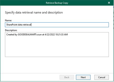 How To Create A Sharepoint Data Retrieval Job In Veeam Backup For Microsoft 365 V6 Cary Sun