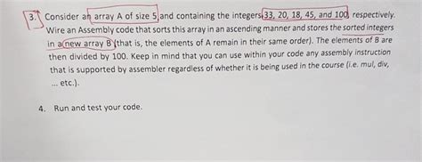 Solved 3consider An Array A Of Size 5 And Containing The