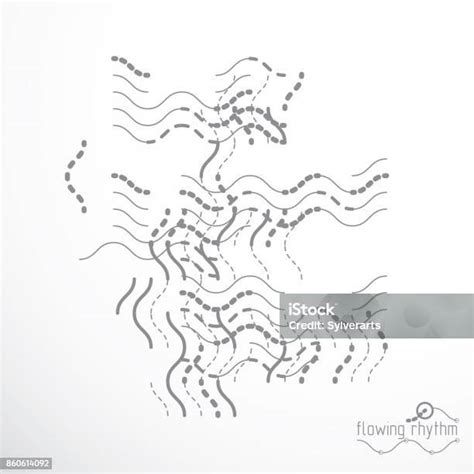 추상 물결선 리듬 패턴입니다 벡터 기술 배경 예술적 그래픽 그림입니다 0명에 대한 스톡 벡터 아트 및 기타 이미지 0명 공학 굽이치는 풍경 Istock
