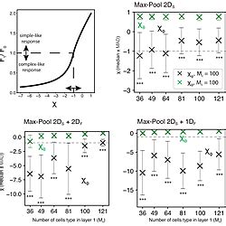 Complex Cells Population As A Function Of The Network Size