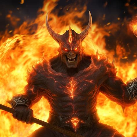 Premium Ai Image Devil In Flames Demon In The Fire Fire And Flames Ai Generative