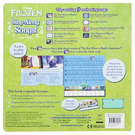 Disney Frozen Elsa Anna Olaf And More Sing Along Songs Piano