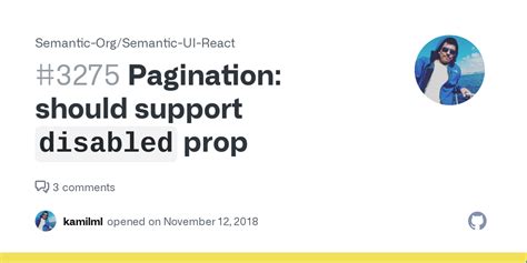 Pagination Should Support `disabled` Prop · Issue 3275 · Semantic Orgsemantic Ui React · Github