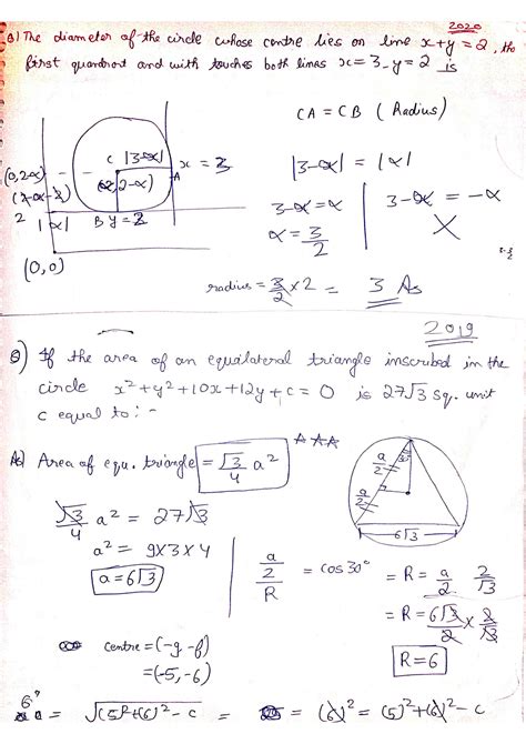Solution Maths Conic Section Circles Handwritten For Jee Neet Gate Mit
