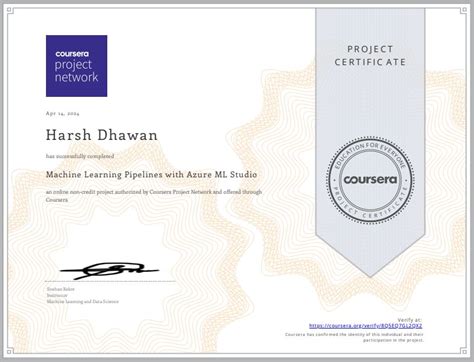 Harsh Dhawan On Linkedin Azureml Machinelearning Datascience Coursera