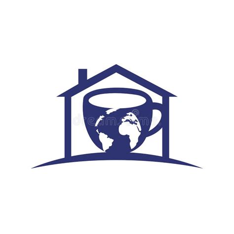 Creative Coffee Cup With Globe Map Vector Logo Design Template Stock