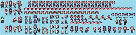 Ddlc Cast In The Style Of Mlbis Sprites Remake By Wahoomario On Deviantart