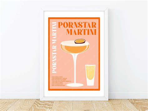 Cocktail Poster Set Cocktail Prints Cocktail Print Set Pink Etsy Uk
