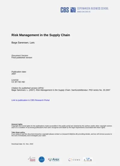Resource Based Theory Rbt Supply Chain Theories And Risk