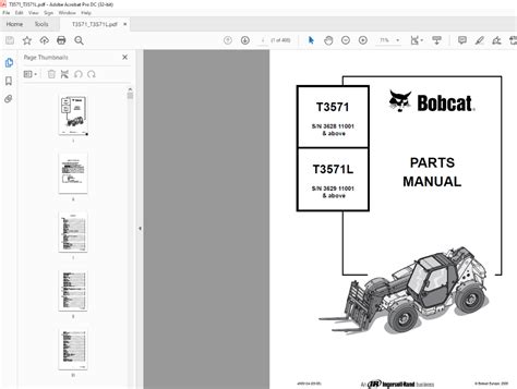 Bobcat T3571 T3571l Parts Manual Pdf Download Bobcat Mt50 Parts