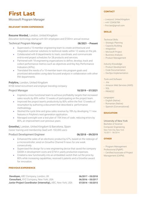 13 Program Manager Resume Examples For 2025 Resume Worded