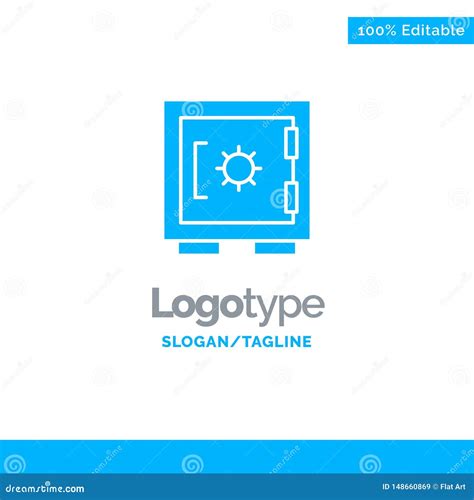 Lock Locker Security Secure Blue Solid Logo Template Place For Tagline Stock Vector