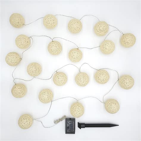 The Party Aisle™ Solar Powered String Lights With 20 Soft White Cotton Globes And Reviews Wayfair