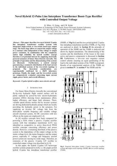 Novel Hybrid 12 Pulse Line Interphase Transformer Boost Type