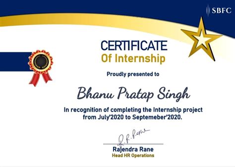 Internshala Internship Interships Sbfc Intern Bhanu Pratap Singh