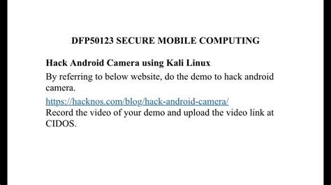 Hack Android Camera Using Kali Linux Youtube