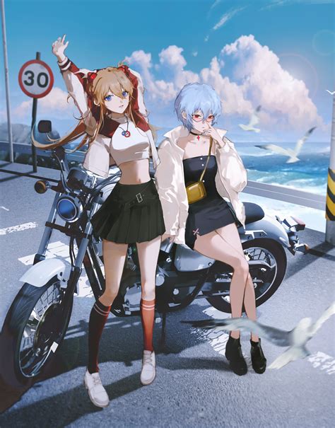Asuka And Rei By Khyle R Evangelion