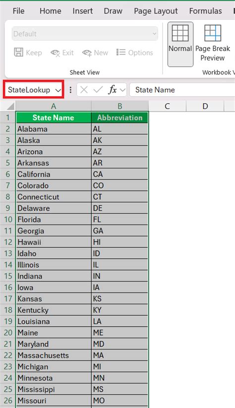 Printable List Of State Names In Excel Free Templates