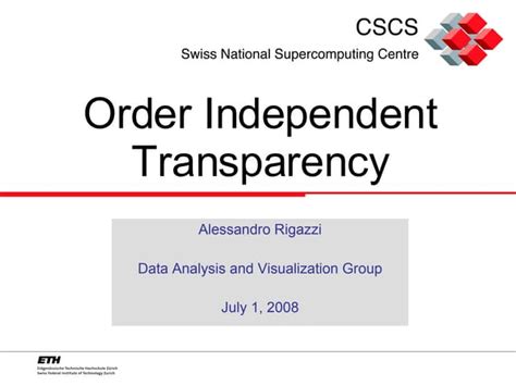 Order Independent Transparency Ppt 3 D Graphics Computer Software And Applications