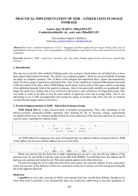 Practical Implementation Of Xor Linked Lists In Image Storage Docslib