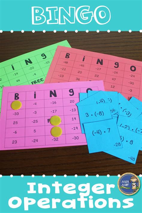 integer operations bingo math game integer operations integers math