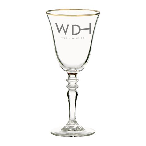 Wholesale Gold Rimmed Wine Glass 9oz Wine N Gear