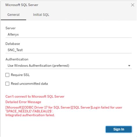 Microsoft Sql Server Connectivity Issue With Tableau Server Microsoft Qanda