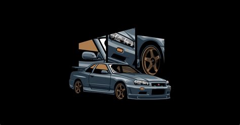 Gojira R34 R34 Skyline Pin Teepublic