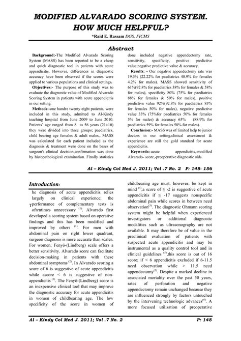 Pdf Modified Alvarado Scoring System How Much Helpful