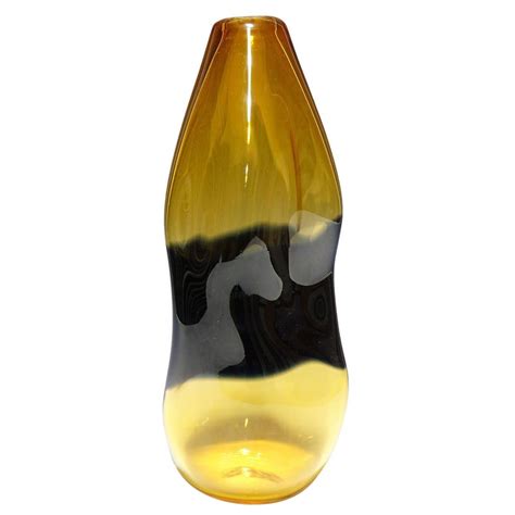 1990s Hand Blown Murano Style Art Glass Vase By Young And Constantin