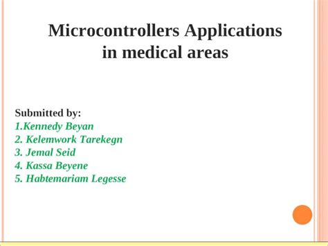 Ppt Microcontroller Application In Medical Areas Dokumentips