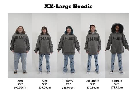 Hoodie Modeled Size Guides Steady Hands