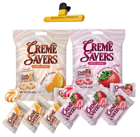 Creme Savers Hard Candy Individually Wrapped Variety Pack With Strawberry And Orange Cream