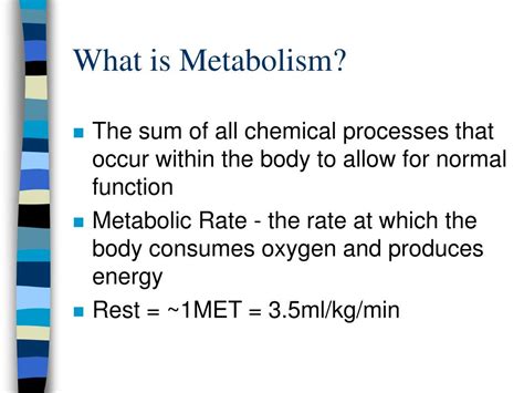PPT The Use Of Metabolic Equations In Exercise Prescription PowerPoint Presentation ID