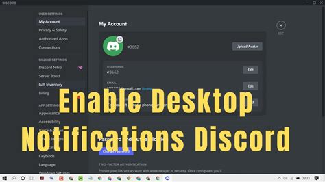 How To Enable Desktop Notifications Discord Youtube