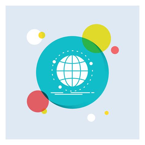 Data Global Internet Network Web White Glyph Icon Colorful Circle Background 12966269 Vector