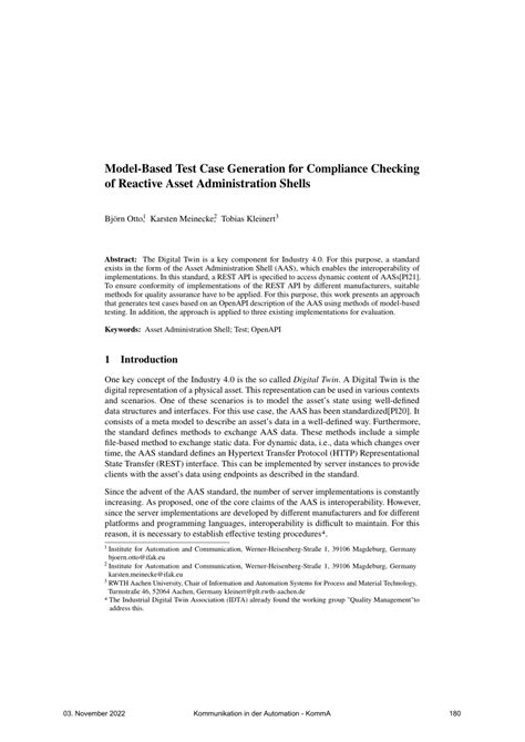 Pdf Model Based Test Case Generation For Compliance Checking Of Reactive Asset Administration