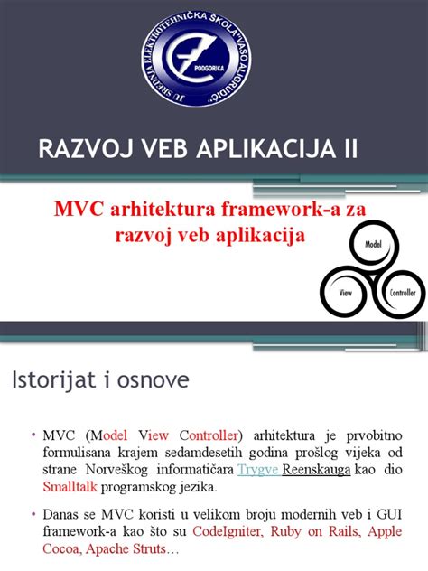 Mvc Arhitektura Framework A Za Razvoj Veb Aplikacija Pdf